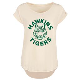 F4NT4STIC Long Cut T-Shirt Stranger Things Hawkins Tigers Netflix TV Series in Whitesand | Gr.: XS