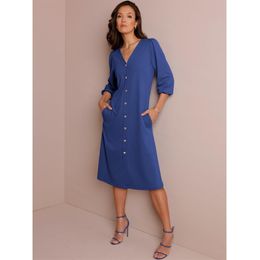 CR&Eacute;ATION L creation L Seiden-Viskose-Mix-Kleid in royalblau | Gr.: 42
