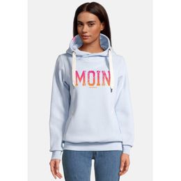 Salzhaut Hoodie SÜNN - MOIN FARBVERLAUF in Light blue-Neonorange-Neonpink | Gr.: M