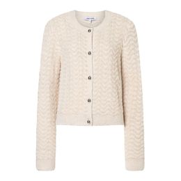 More & More More & More weiche, flauschige Struktur-Strickjacke in powder creme | Gr.: 40