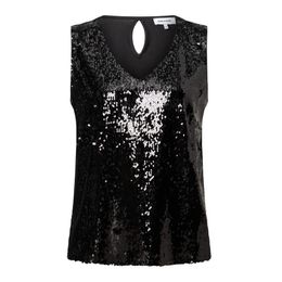 More & More More & More glitzerndes Pailletten-Top, Jerseyr&uuml;cken in black | Gr.: 38