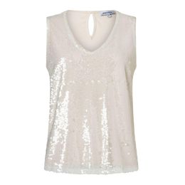 More & More More & More glitzerndes Pailletten-Top, Jerseyr&uuml;cken in powder creme | Gr.: 42