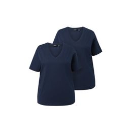 Ulla Popken Shirt in marine | Gr.: 54-56