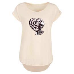 F4NT4STIC Long Cut T-Shirt Süße Süßigkeiten Herzform Liebe in Whitesand | Gr.: S