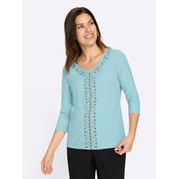 Sieh an! 3/4-Arm-Shirt in aquamarin-camel | Gr.: 40