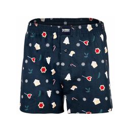 Happy Shorts Web-Boxershorts 1er Pack in Snowmen & Gingerbreadmen navy | Gr.: XL