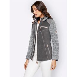 WITT WEIDEN Fleece-Jacke in grau-meliert | Gr.: 40