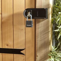 Master Lock Masterlock Vorh&auml;ngeschloss, Stahl, mit Rostschutzabdeckung, VE 4 Stk, schwarz