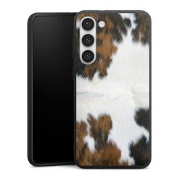 DeinDesign Galaxy S23+ Handy Premium Silikon Hülle Handyhülle schwarz Case Cow Skin Cow Fur Silikon Premium Case