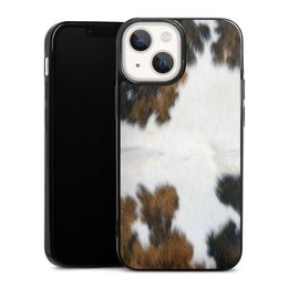 DeinDesign iPhone 13 Mini Handy Slim Case extra d&uuml;nn Silikon Handyh&uuml;lle schwarz H&uuml;lle Cow Fur Cow Skin Silikon Slim Case