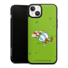 DeinDesign iPhone 14 Handy Premium Silikon H&uuml;lle Handyh&uuml;lle schwarz Case Asterix Official Licensed Product Obelix Silikon Premium Case