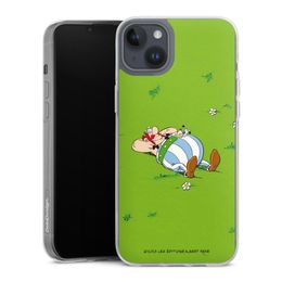 DeinDesign iPhone 14 Plus Handy Silikon H&uuml;lle Case transparent Handyh&uuml;lle Asterix Official Licensed Product Obelix Silikon Case