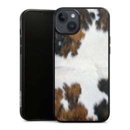 DeinDesign iPhone 14 Plus Handy Silikon H&uuml;lle Case schwarz Handyh&uuml;lle Cow Fur Cow Skin