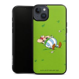 DeinDesign iPhone 14 Plus Handy Silikon H&uuml;lle Case schwarz Handyh&uuml;lle Asterix Official Licensed Product Obelix