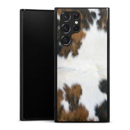 DeinDesign Galaxy S22 Ultra Handy Silikon H&uuml;lle Case schwarz Handyh&uuml;lle Cow Fur Cow Skin