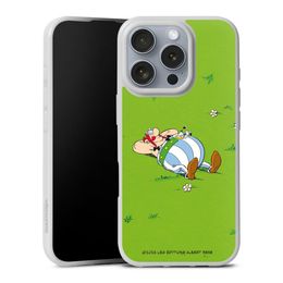 DeinDesign iPhone 16 Pro Handy Silikon H&uuml;lle Case wei&szlig; Handyh&uuml;lle Asterix Official Licensed Product Obelix Silikon Case