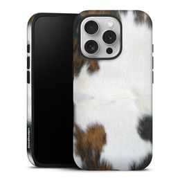 DeinDesign iPhone 16 Pro Handy Panzer Handyh&uuml;lle robuste Outdoor H&uuml;lle Schutzh&uuml;lle gl&auml;nzend Cow Fur Cow Skin Tough Case