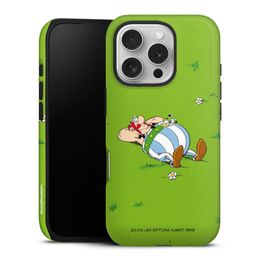 DeinDesign iPhone 16 Pro Handy Panzer Handyh&uuml;lle robuste Outdoor H&uuml;lle Schutzh&uuml;lle gl&auml;nzend Asterix Official Licensed Product Obelix Tough Case
