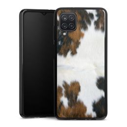 DeinDesign Galaxy A12 Handy Silikon H&uuml;lle Case schwarz Handyh&uuml;lle Cow Skin Fur Cow