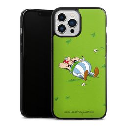 DeinDesign iPhone 13 Pro Max Handy Silikon H&uuml;lle Case schwarz Handyh&uuml;lle Asterix Official Licensed Product Obelix
