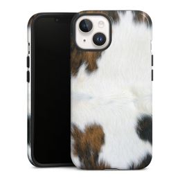 DeinDesign iPhone 14 Handy Panzer Handyh&uuml;lle robuste Outdoor H&uuml;lle Schutzh&uuml;lle gl&auml;nzend Cow Skin Cow Fur Tough Case