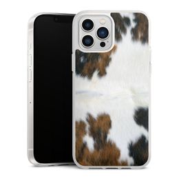 DeinDesign iPhone 13 Pro Max Handy Silikon H&uuml;lle Case transparent Handyh&uuml;lle Cow Fur Cow Skin Silikon Case