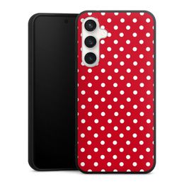 DeinDesign Galaxy S23 FE Handy Premium Silikon H&uuml;lle Handyh&uuml;lle schwarz Case Polka Dots Points Retro Silikon Premium Case
