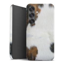 DeinDesign Galaxy S25 Handy Premium Case Smartphone Handyh&uuml;lle Schutzh&uuml;lle matt Cow Fur Cow Skin Premium Case