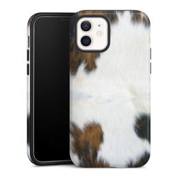 DeinDesign iPhone 12 mini Handy Panzer Handyh&uuml;lle robuste Outdoor H&uuml;lle Schutzh&uuml;lle gl&auml;nzend Cow Cow Skin Fur Tough Case