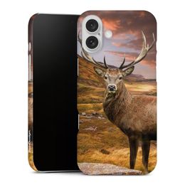 DeinDesign iPhone 16 Plus Handy Premium Case Smartphone Handyhülle Schutzhülle matt Meadow Mountain Deer Premium Case