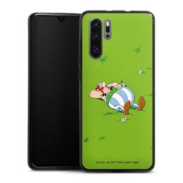 DeinDesign Huawei P30 Pro Handy Silikon H&uuml;lle Case schwarz Handyh&uuml;lle Asterix Official Licensed Product Obelix