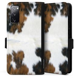 DeinDesign Galaxy S20 Handy Klapph&uuml;lle Handyh&uuml;lle aus Kunst Leder schwarz Flip Case Cow Fur Cow Skin Sideflip mit Lasche
