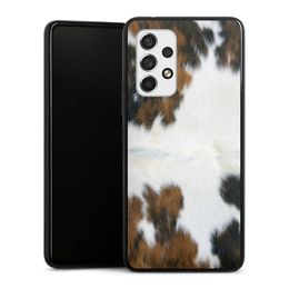 DeinDesign Galaxy A53 5G Handy Silikon H&uuml;lle Case schwarz Handyh&uuml;lle Cow Skin Fur Cow