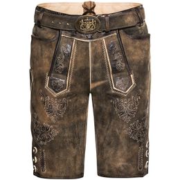 Luis Steindl Kurze Lederhose mit G&uuml;rtel Dunkelbraun (Gr&ouml;&szlig;e: 46)