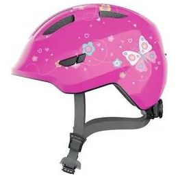 Kinderfahrradhelm Abus "SMILEY 3.0" Gr. M, rosa (pink butterfly), Helme, Kinder, M Kopfumfang: 50cm - 55cm
