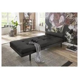 Chaiselongue "Bergen", schwarz, B:85cm H:37cm T:200cm, ATLANTIC HOME COLLECTION, Sofas, Chaiselongue, Tagesliege im Japanischen Stil, inklusive arretierbarer Nackenrolle