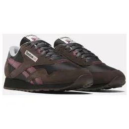Sneaker Reebok CLASSIC "CLASSIC NYLON", Damen, Gr. 41, washed schwarz, schwarz, schwarz cherry, Leder, Synthetik, Textil, Schuhe Sneaker