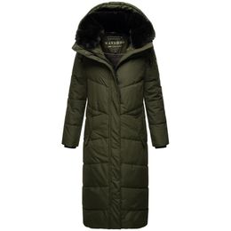 Navahoo Damen Steppmantel langer Wintermantel warm Anorak gef&uuml;ttert Teddyfell abnehmbarer Kunstfellkragen & Kapuze Hingucker
