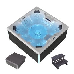 TroniTechnik&reg; Outdoor Whirlpool Spa TORCELLO 210cm x 210cm mit Heizung, Hydromassage, Farblicht
