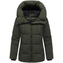 Marikoo Damen Winter Steppjacke Winterjacke gesteppt warm fleece gef&uuml;ttert Kuscheltatze