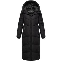 Marikoo Damen Steppmantel Lang Stepp Wintermantel gef&uuml;ttert Outdoor warm Winterjacke Parka Kapuze Firella