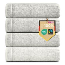 4er Set Gästehandtücher Plain creme 30x50 - Größe: 30x50, Farbe: Creme