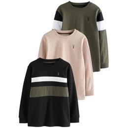 next Shirt Jungen Gr&ouml;&szlig;e 110 nude / oliv / schwarz / wei&szlig;