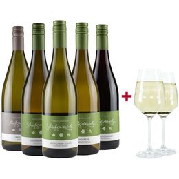 Weingut Schlossgartenhof Weingut Schlo&szlig;gartenhof Probier-Paket "Gemeinsam trinken" + 2er Set Schott Zwiesel Gl&auml;ser Trocken - Rheinhessen &ndash; Probierpaket Qualit&auml;tswein