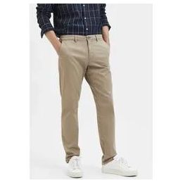Chinos Selected "SLH175-SLIM NEW MILES FLEX PANT NOOS", Damen, Gr. 30, L&auml;nge 32, beige (greige), Web, Obermaterial: 91% Baumwolle, 6% Polyester, 3% Elasthan, unifarben, slim fit lang, Hosen, Baumwollmischung, slim fit