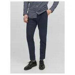 Jack & Jones Chinohose JACK & JONES "JPSTMARCO &ndash; Chinohose mit mittlerer Taille, Slim Fit, bequem", Herren, Gr. 32, L&auml;nge 30, blau (navy blazer), Web, Obermaterial: 52% Polyester, 21% Nylon, 17% Viskose, 10% Elasthan, unifarben, slim fit normal, Hosen Chinohose, unifarben, modisch, slim fit, Web