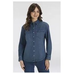 Levi's Jeansbluse LEVI'S "TEODORA WESTERN SHIRT", Damen, Gr. M (38), verified vintage top, Web, Obermaterial: 100% Baumwolle, h&uuml;ftbedeckend, Blusen Jeansbluse, mit Druckkn&ouml;pfen