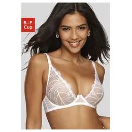 B&uuml;gel-BH Lascana "Gianna", Damen, Gr. 70, Cup E, wei&szlig;, Spitze, Obermaterial: 54% Polyamid, 46% Polyester, BHs B&uuml;gel-BH, aus leicht schimmernder Spitze in transparenter Optik, sexy Dessous