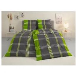 Bettw&auml;sche Tom Tailor HOME "Ole", gr&uuml;n, B/L: 155cm x 220cm, 1 Stk., 1 Stk., Renforc&eacute;, B/L: 80cm x 80cm, 2 Stk., Renforc&eacute;, Obermaterial: 100% Baumwolle, Bettw&auml;sche, Bettw&auml;sche, karierte Bettw&auml;sche aus Baumwolle, mit Rei&szlig;verschluss