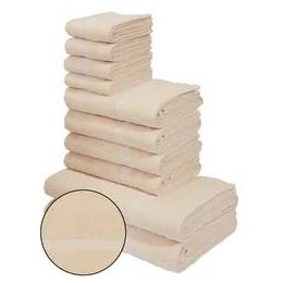 Handtuch Set my home "Kapra, Premium Handt&uuml;cher, 100% Baumwolle, 500 gr/m2, 10-tlg.", beige (natur), 10 Stk., Frottier, Frottier, Obermaterial: 100% Baumwolle, Handtuch-Sets, 2 Duscht&uuml;cher, 4 Handt&uuml;cher, 4 G&auml;stehandt&uuml;cher, 5 Jahre Garantie